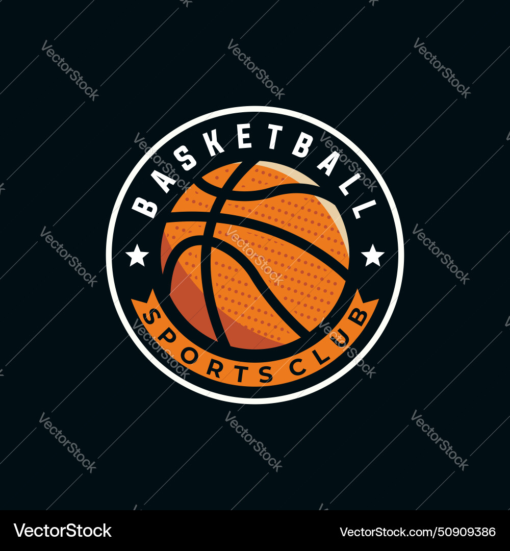Basketball sport logo Royalty Free Vector Image