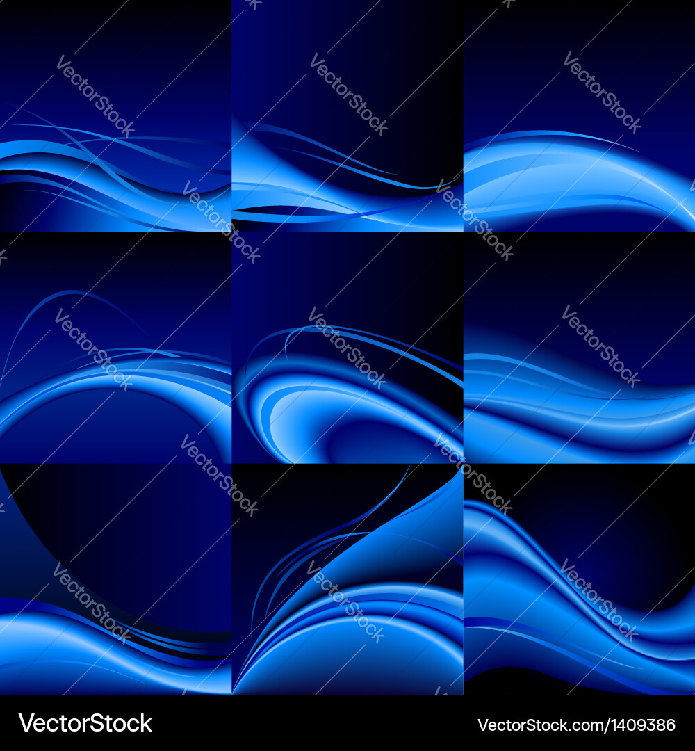 Blue waves Royalty Free Vector Image - VectorStock