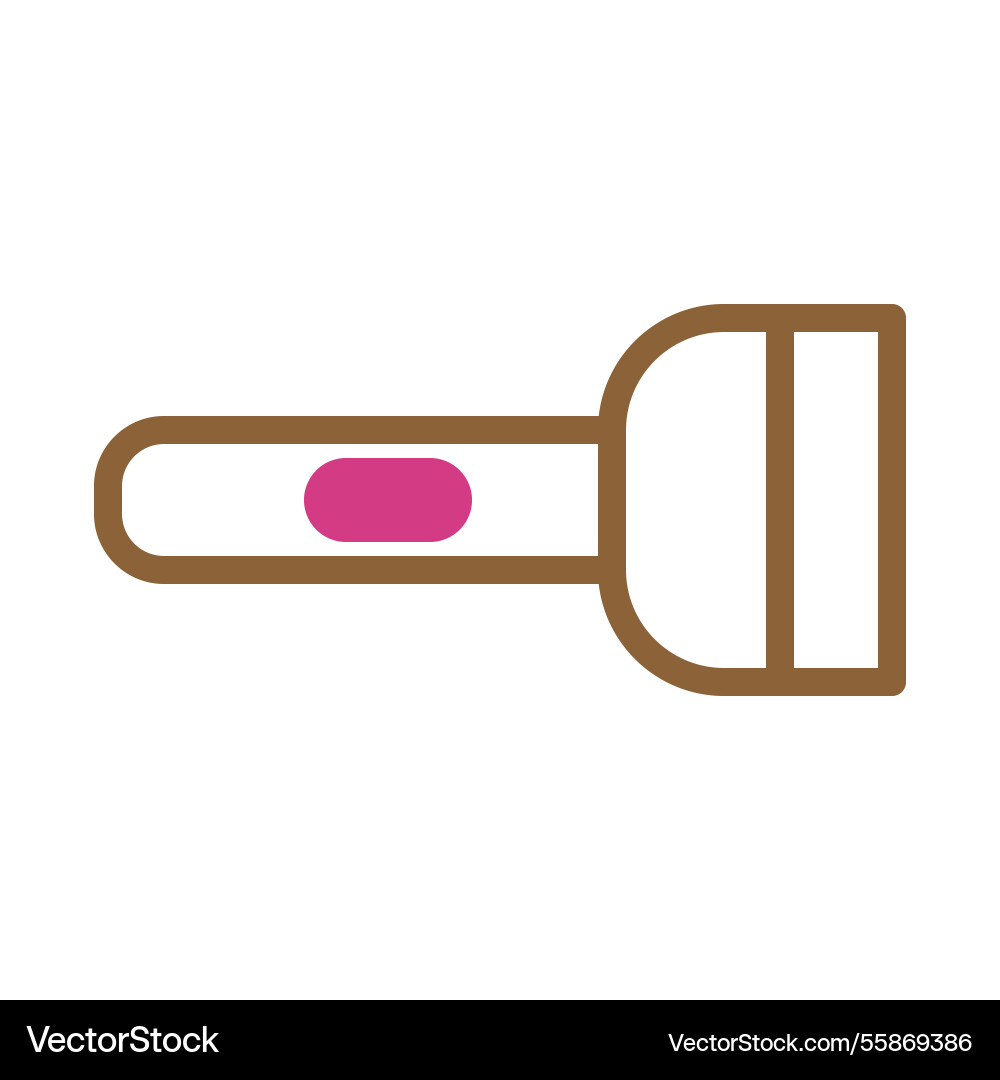 Brown and pink flashlight flat graphic Royalty Free Vector