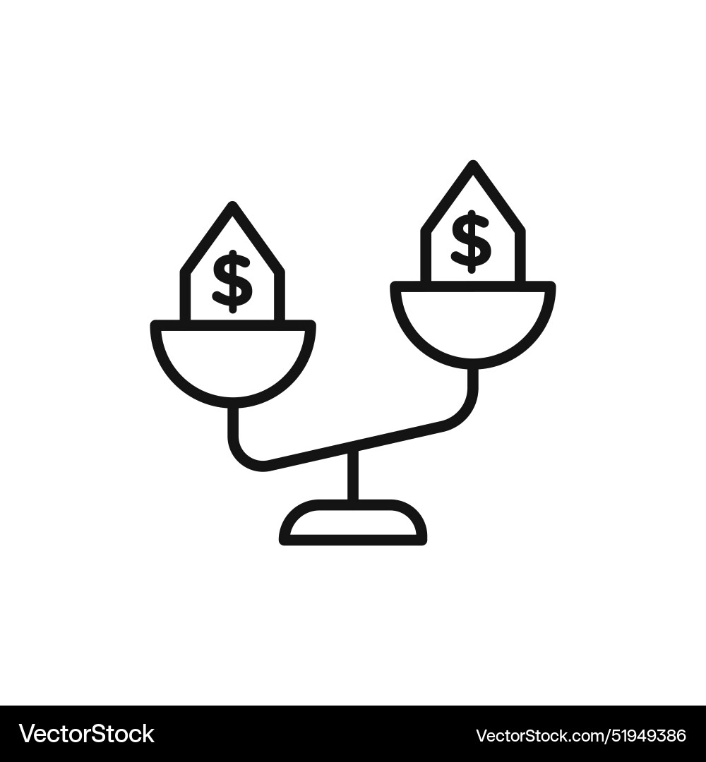 Compare price logo sign outline Royalty Free Vector Image