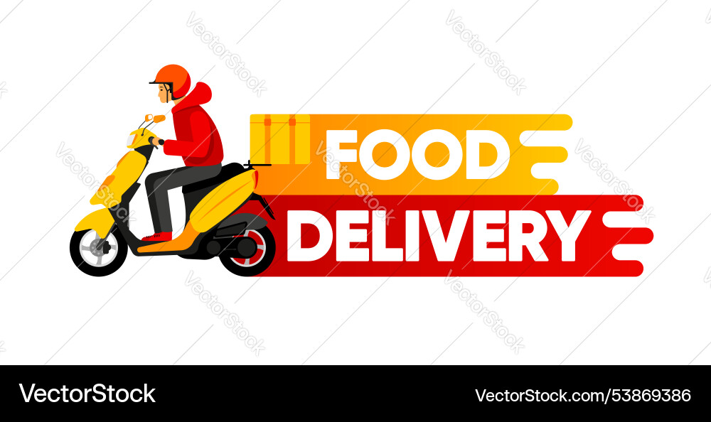 Food delivery service concept courier and fast Vector Image