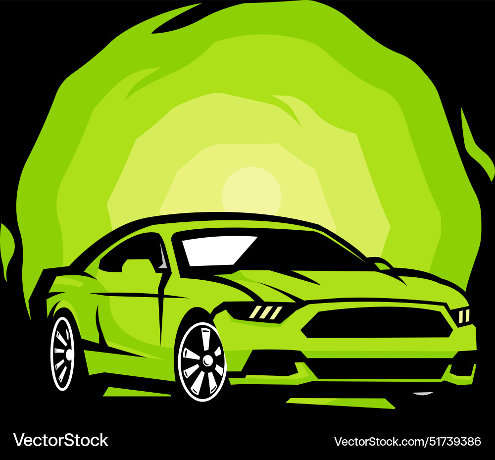 Green car Royalty Free Vector Image - VectorStock