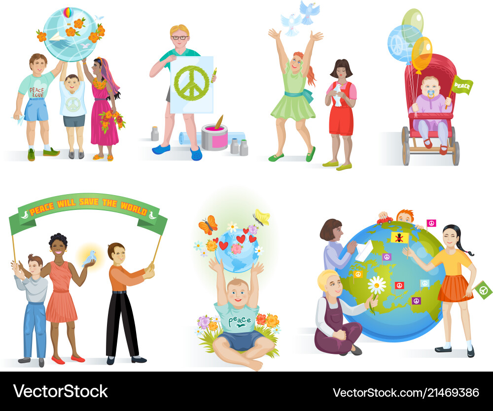 Kids on Earth: Peace & Friendship Royalty Free Vector