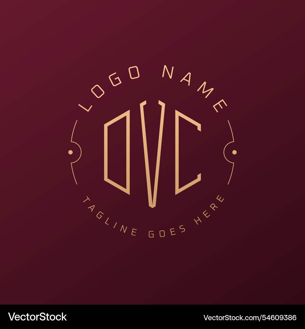 Luxury dvc logo design elegant letter Royalty Free Vector