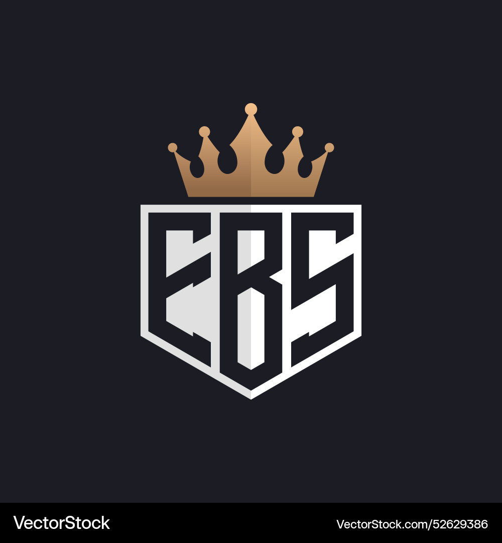 Luxury ebs logo with crown elegant initials Vector Image