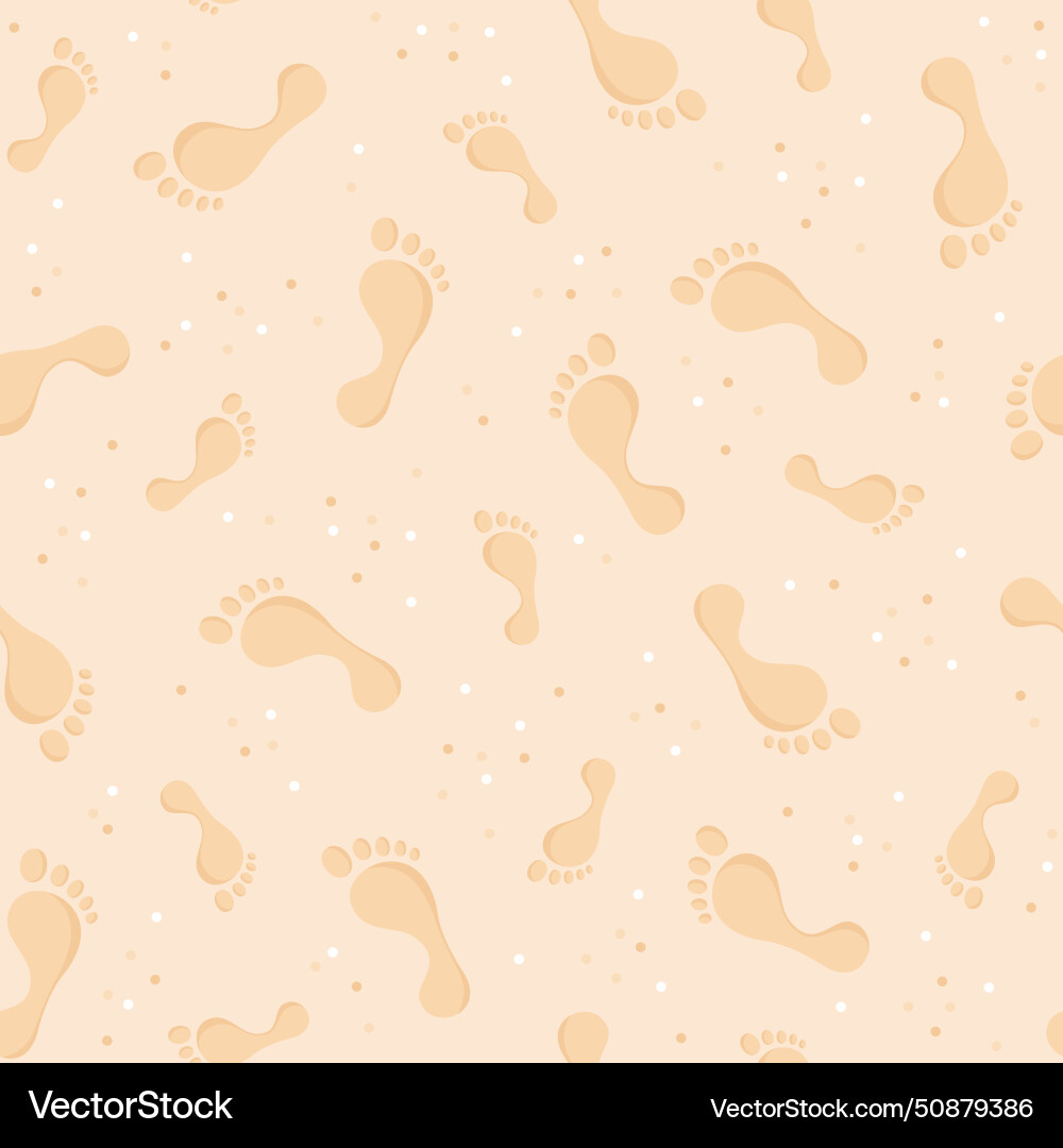 Seamless pattern of footprints on the beach sand Vector Image