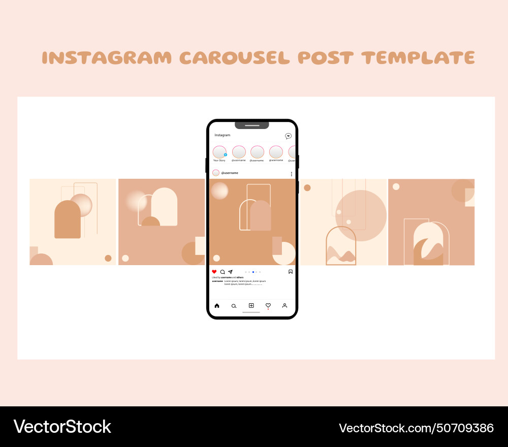 Social media carousel post Royalty Free Vector Image