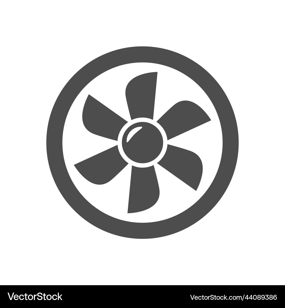 Ventilation system fan glyph icon Royalty Free Vector Image