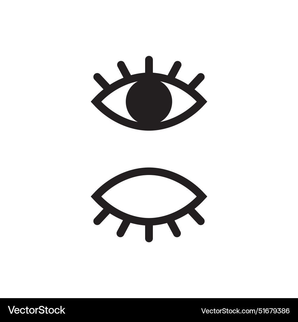 Visible invisible symbol or hidden and view eye Vector Image