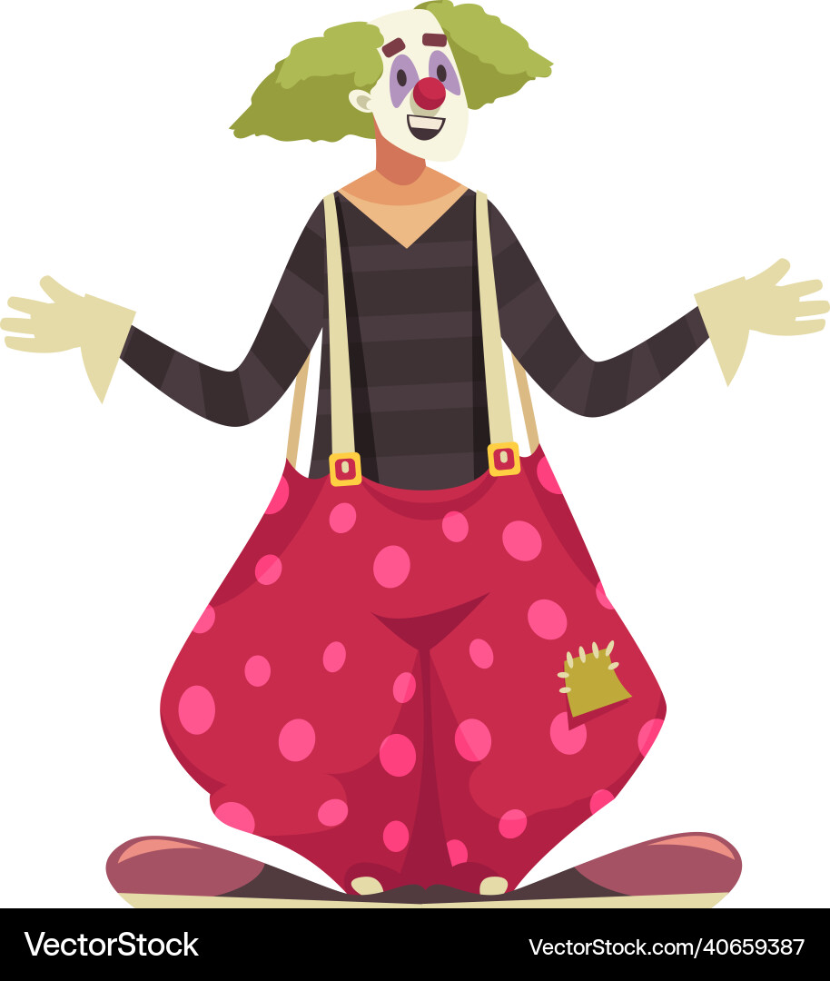 Circus clown artist composition Royalty Free Vector Image