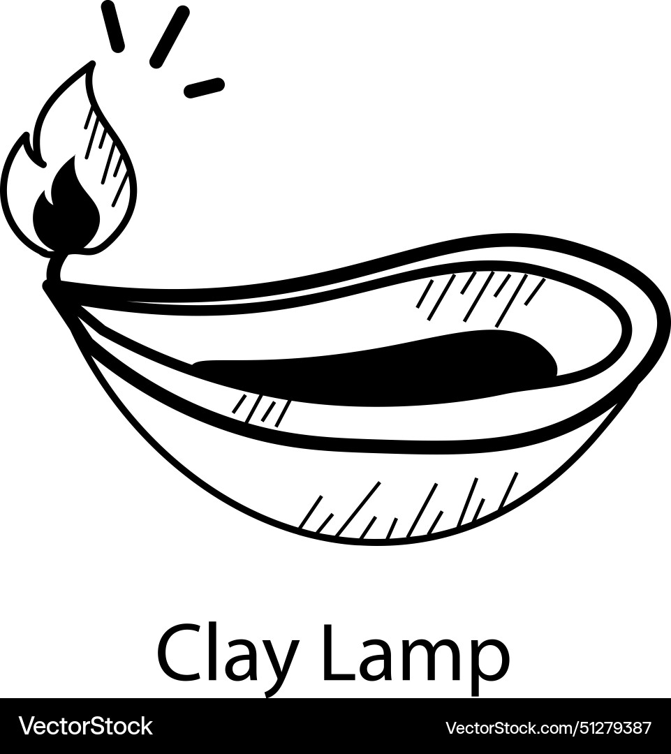 Clay lamp Royalty Free Vector Image - VectorStock
