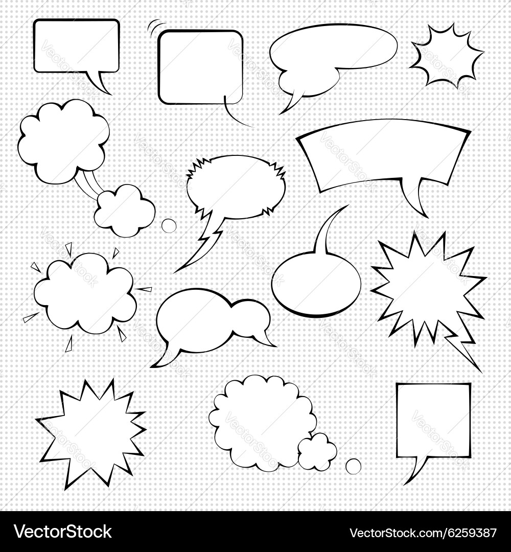 Comic Speech Bubble Set Royalty Free Vector Image