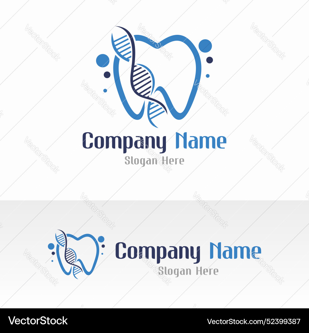 Dental dna logo design template Royalty Free Vector Image
