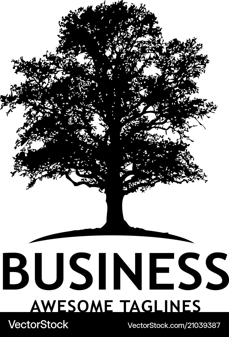 Eichenbaum silhouette logo Lizenzfreies Vektorbild