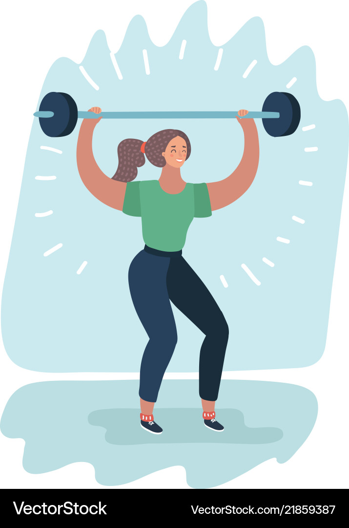 Fit Girl with Barbell Royalty Free Vector Image