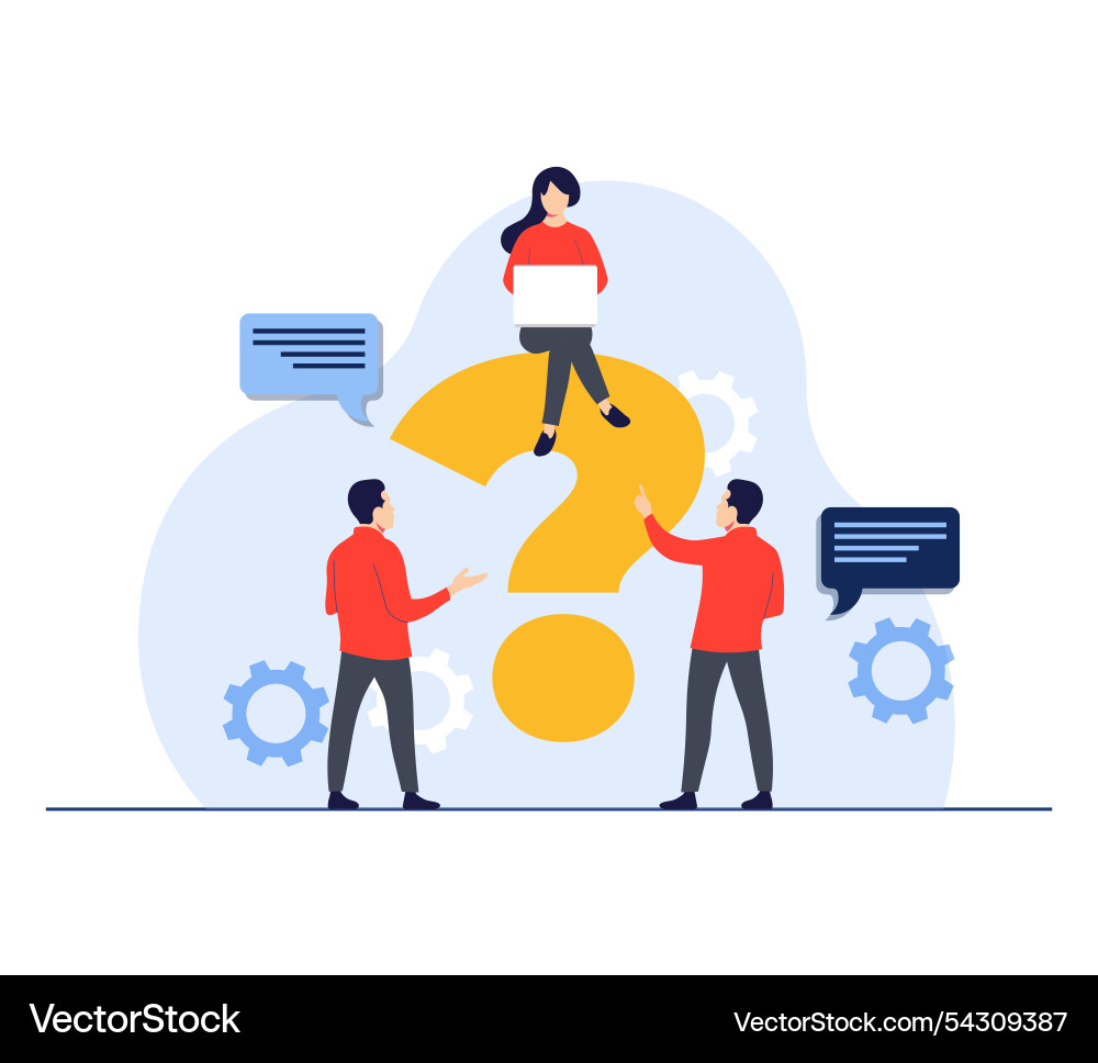 Frequently asked questions flat Royalty Free Vector Image