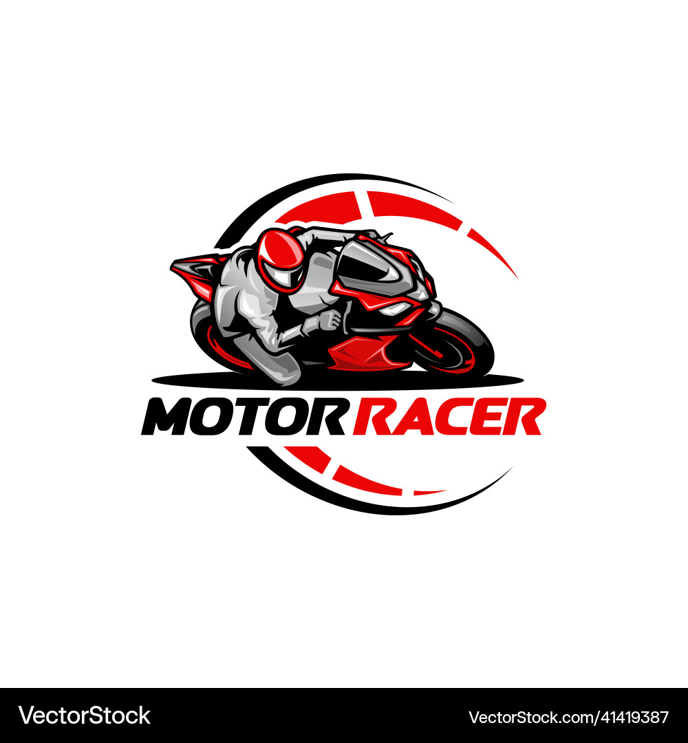 Motorcycle Racing Logo Concept Royalty Free Vector Image