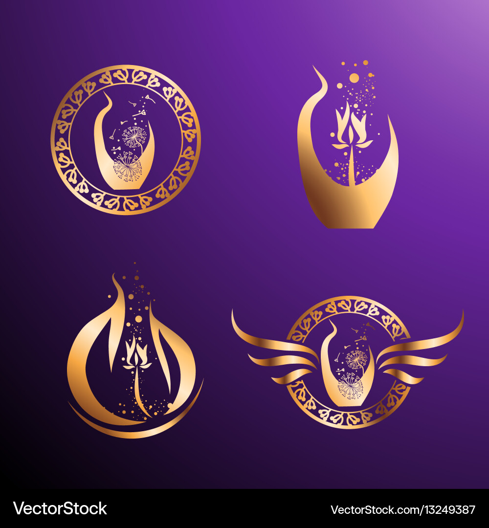 Natural burial logo set Royalty Free Vector Image