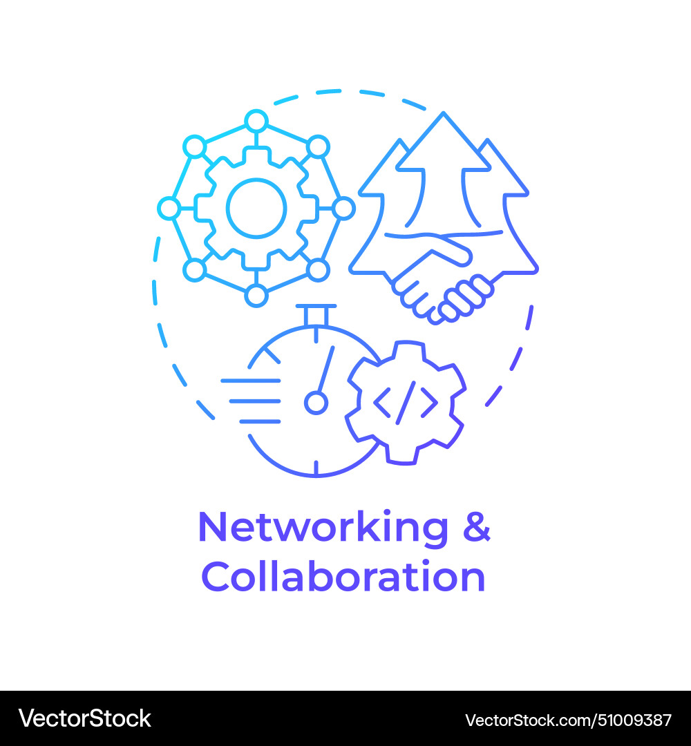 Networking and collaboration blue gradient Vector Image
