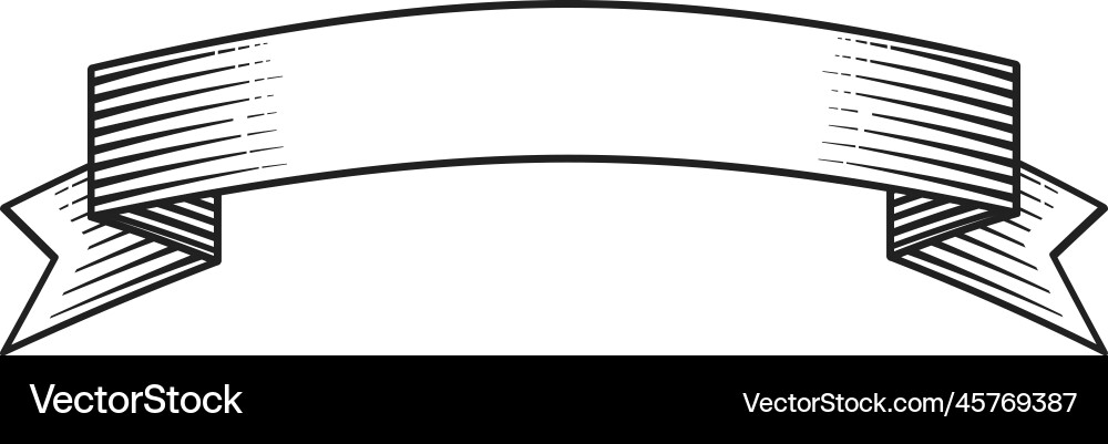 Old engraving banner ribbon drawing scroll Vector Image