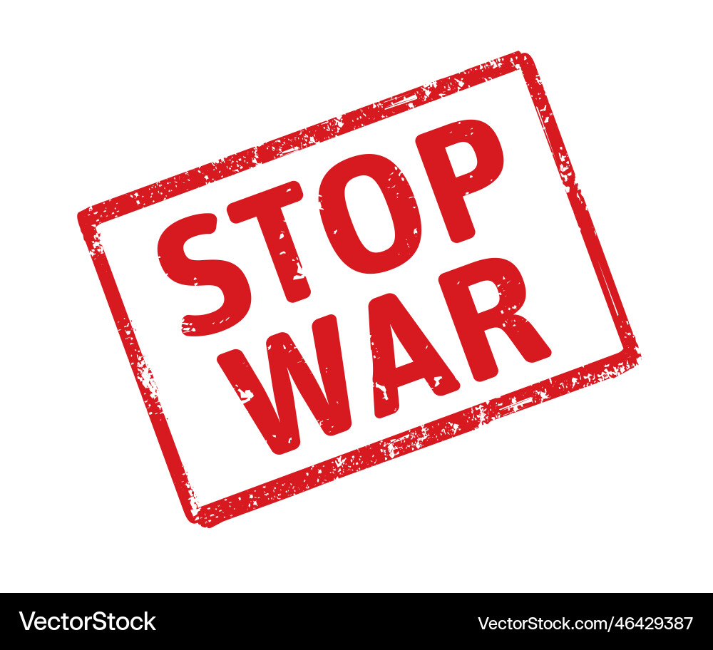 Red grunge stamp stop war outline graphic Vector Image