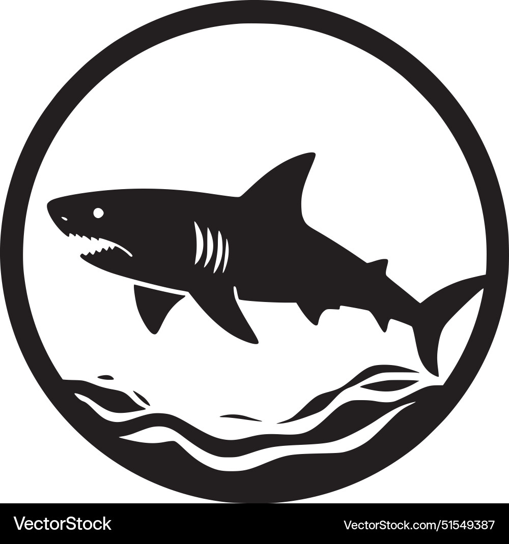 Shark - minimalist and simple silhouette Vector Image