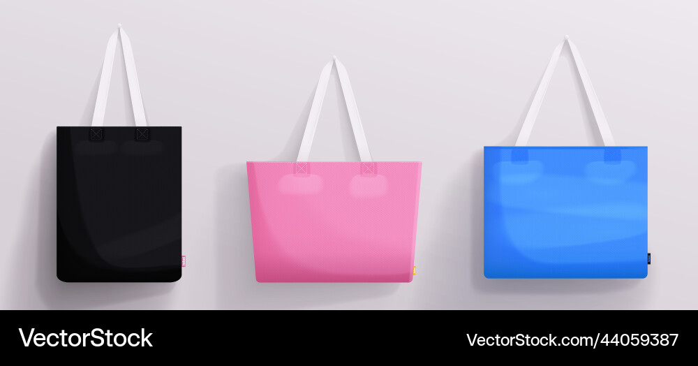 Stylish tote bags set Royalty Free Vector Image