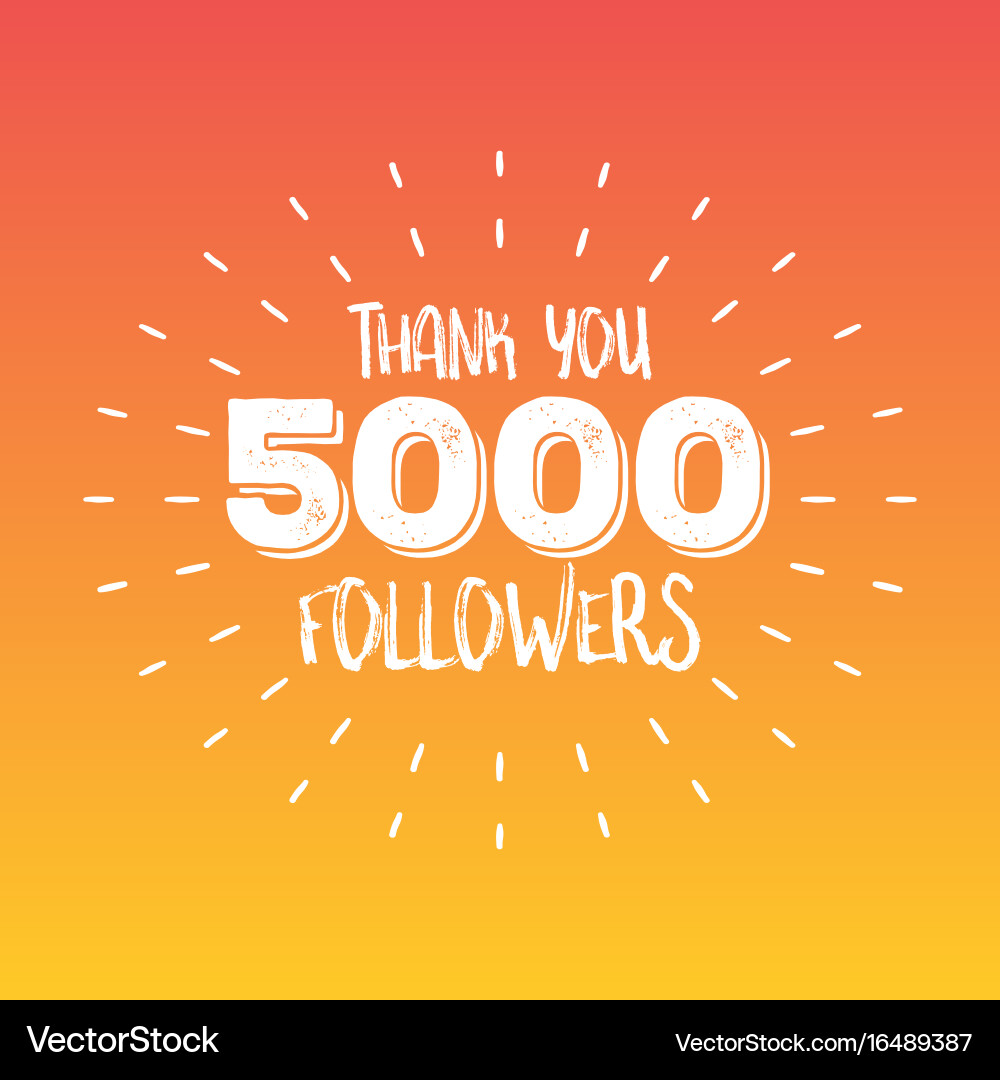 Thank you letters for follower Royalty Free Vector Image