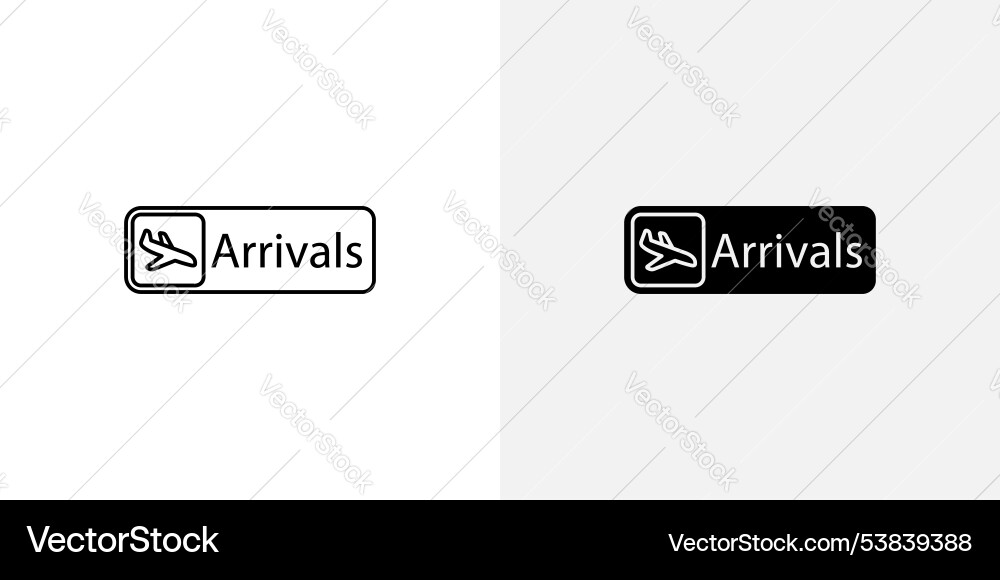 Arrival icon set Royalty Free Vector Image - VectorStock