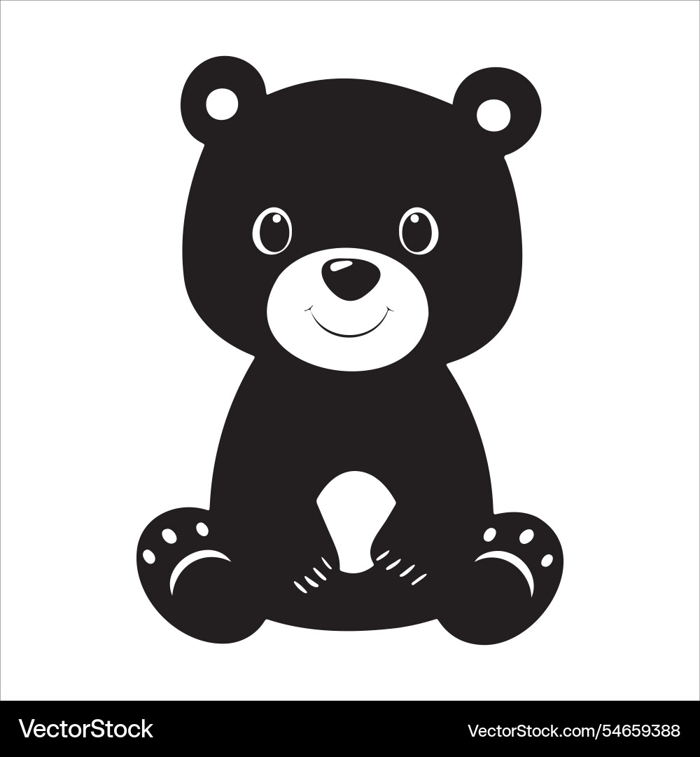 Cute teddy bear silhouette Royalty Free Vector Image