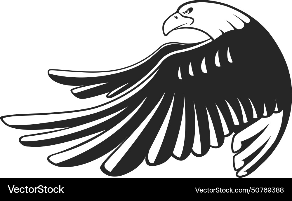 Eagle flying black icon power freedom emblem Vector Image