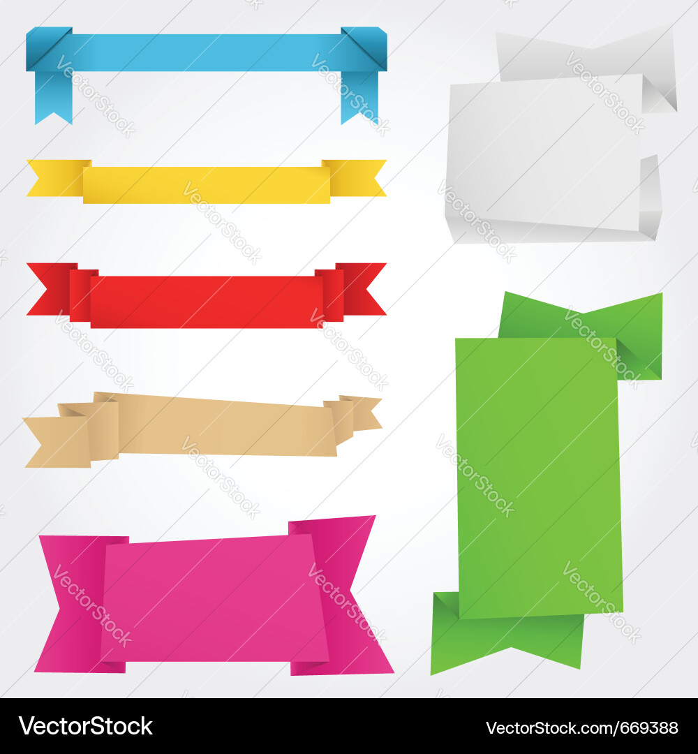 Origami banners Royalty Free Vector Image - VectorStock