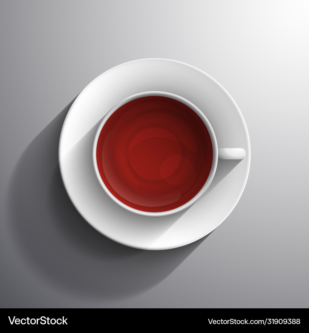 Realistic tea cup with shadow Royalty Free Vector Image