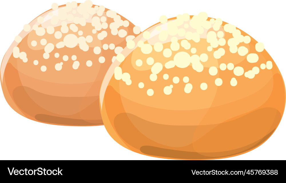 Sweet bun tasty bread roll cartoon icon Royalty Free Vector