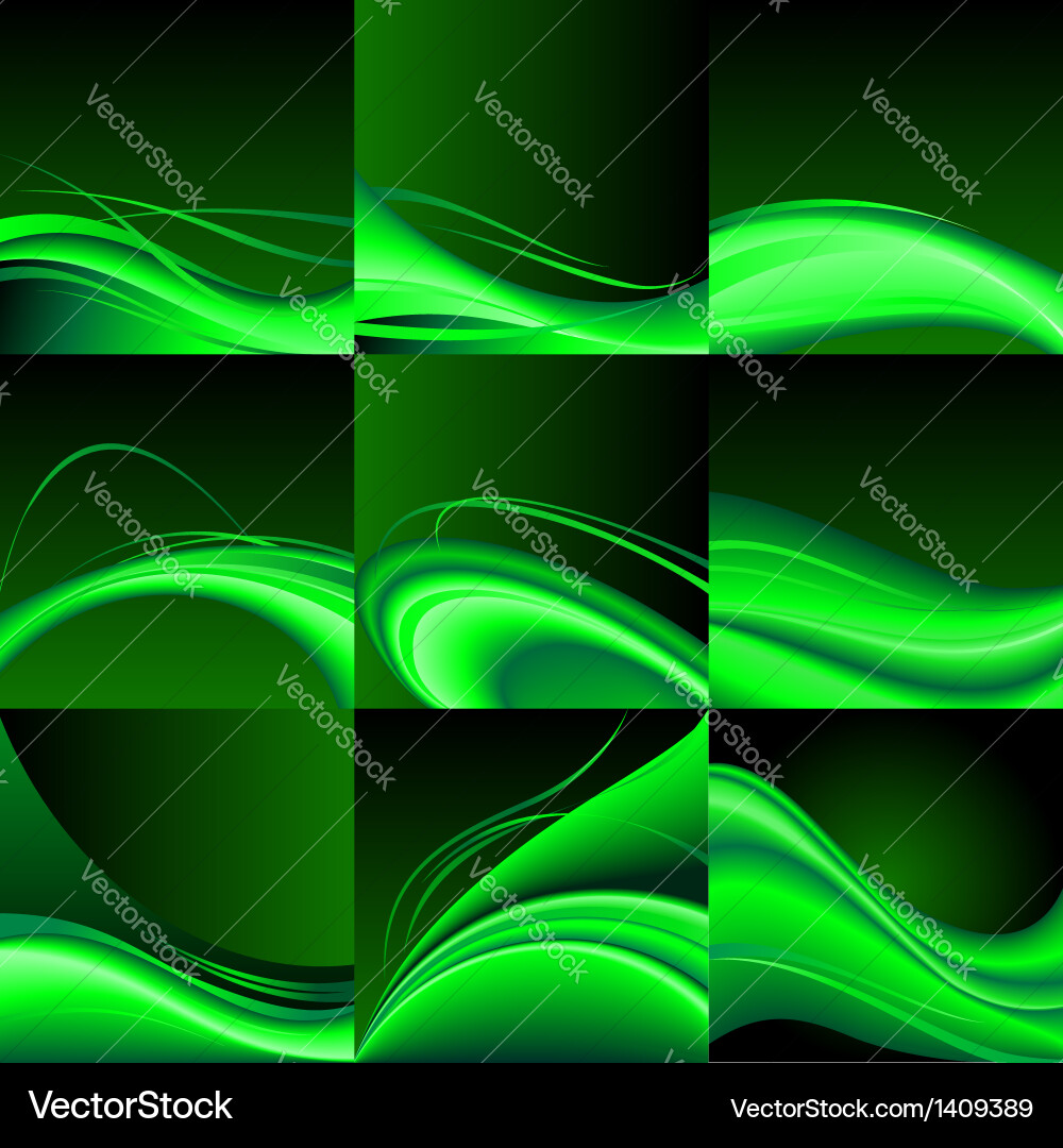 Green waves Royalty Free Vector Image - VectorStock