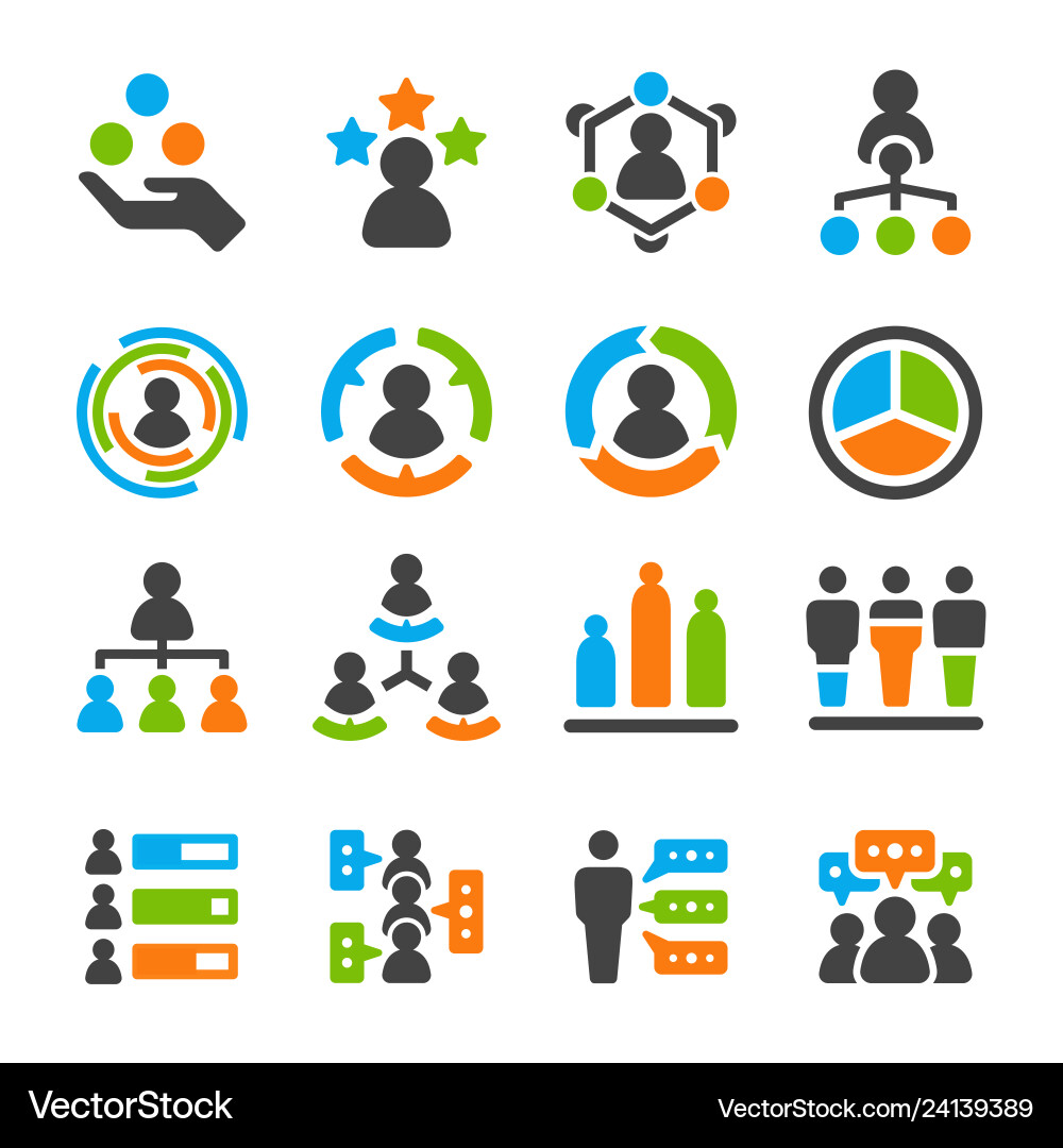 Identity skill icon set Royalty Free Vector Image