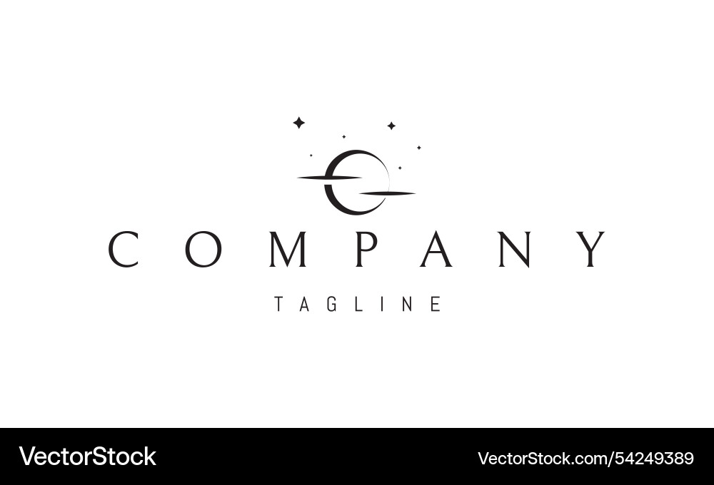 Logo with an abstract image of the moon Royalty Free Vector