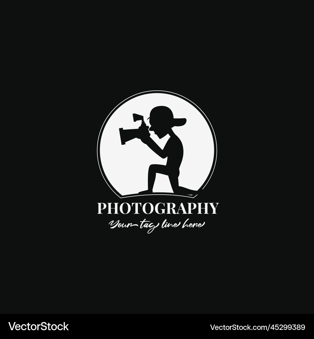 Photography mascot logo Royalty Free Vector Image