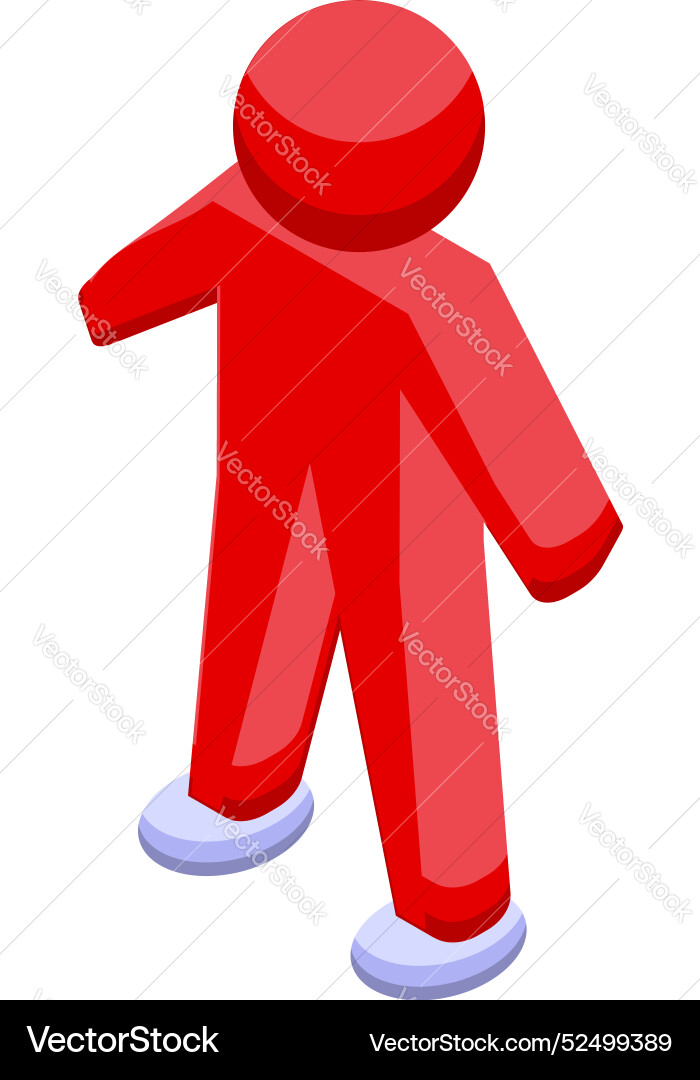 Red 3d human figure standing with arms Royalty Free Vector