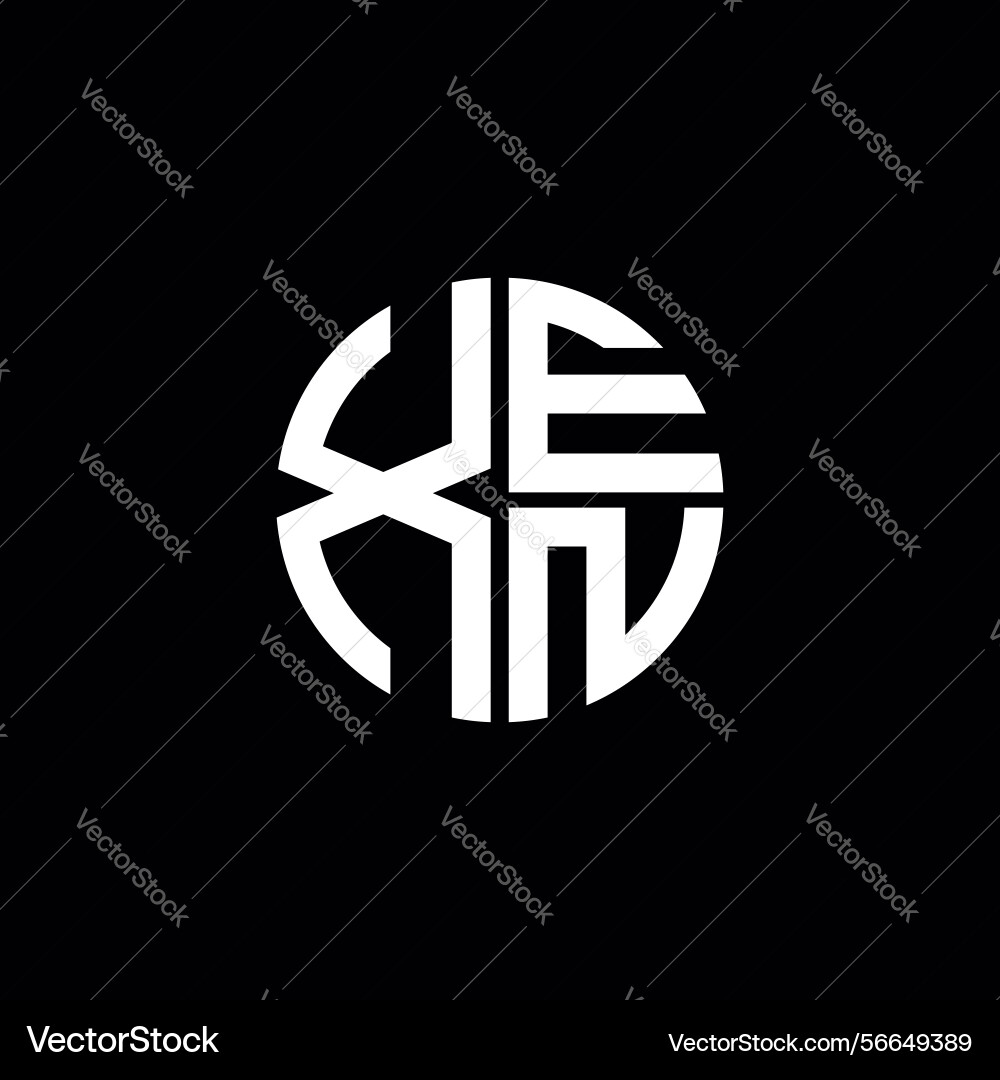 Xen logo icon monogram letter Royalty Free Vector Image