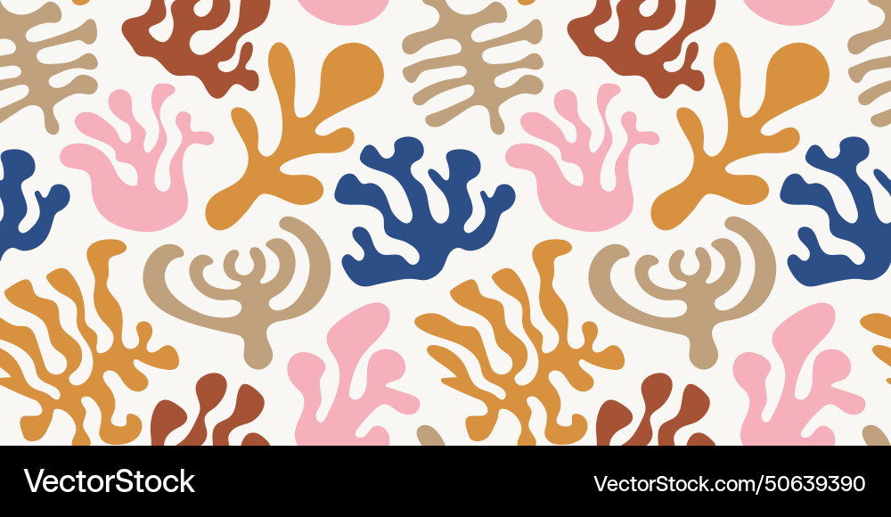 Abstract plant leaf art seamless pattern Vector Image