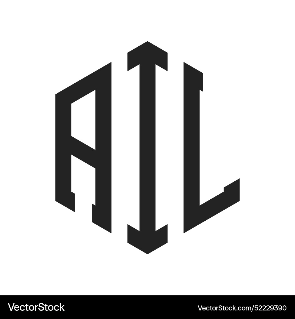 Ail logo design initial letter monogram Royalty Free Vector