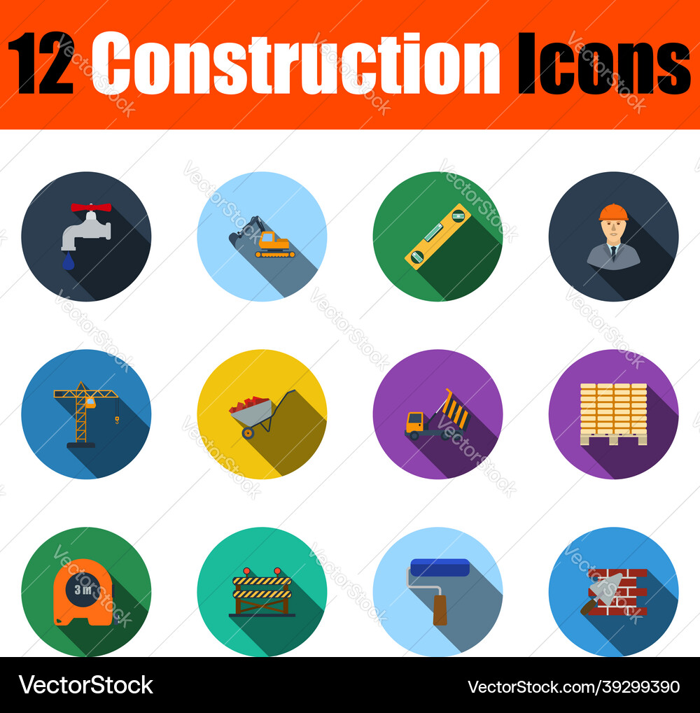 Bau Icon Set Lizenzfreies Vektorbild - VectorStock