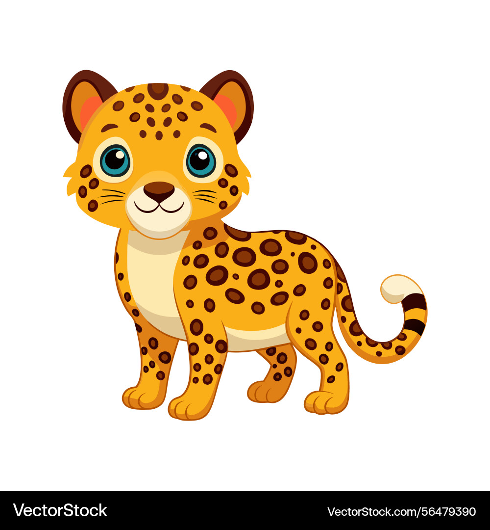 Cute cartoon leopard for children Royalty Free Vector Image