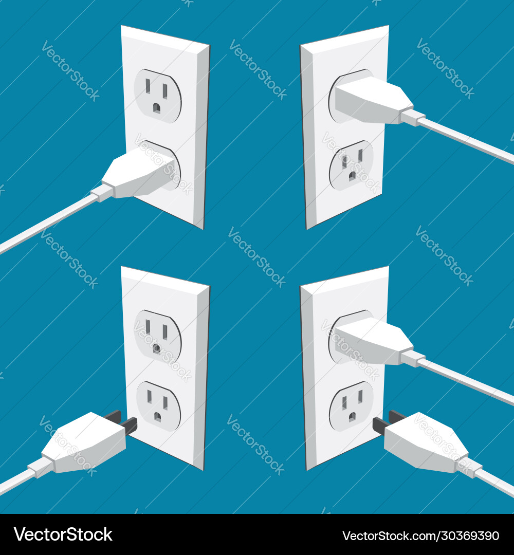 Four american abstract wall outlets with two Vector Image