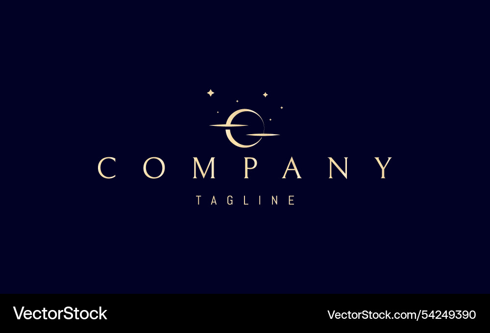Golden logo with an abstract image Royalty Free Vector Image