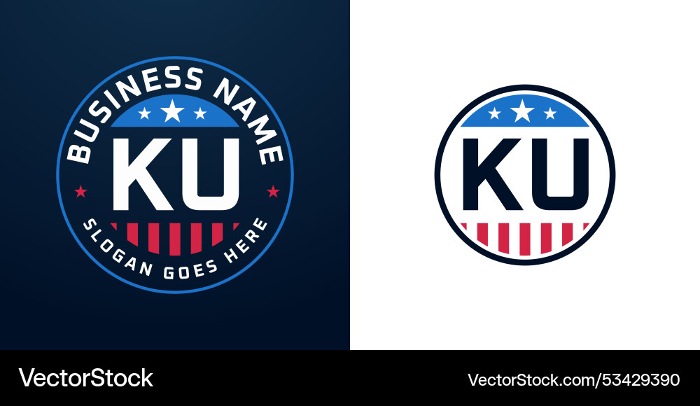 Patriotic ku logo design letter Royalty Free Vector Image