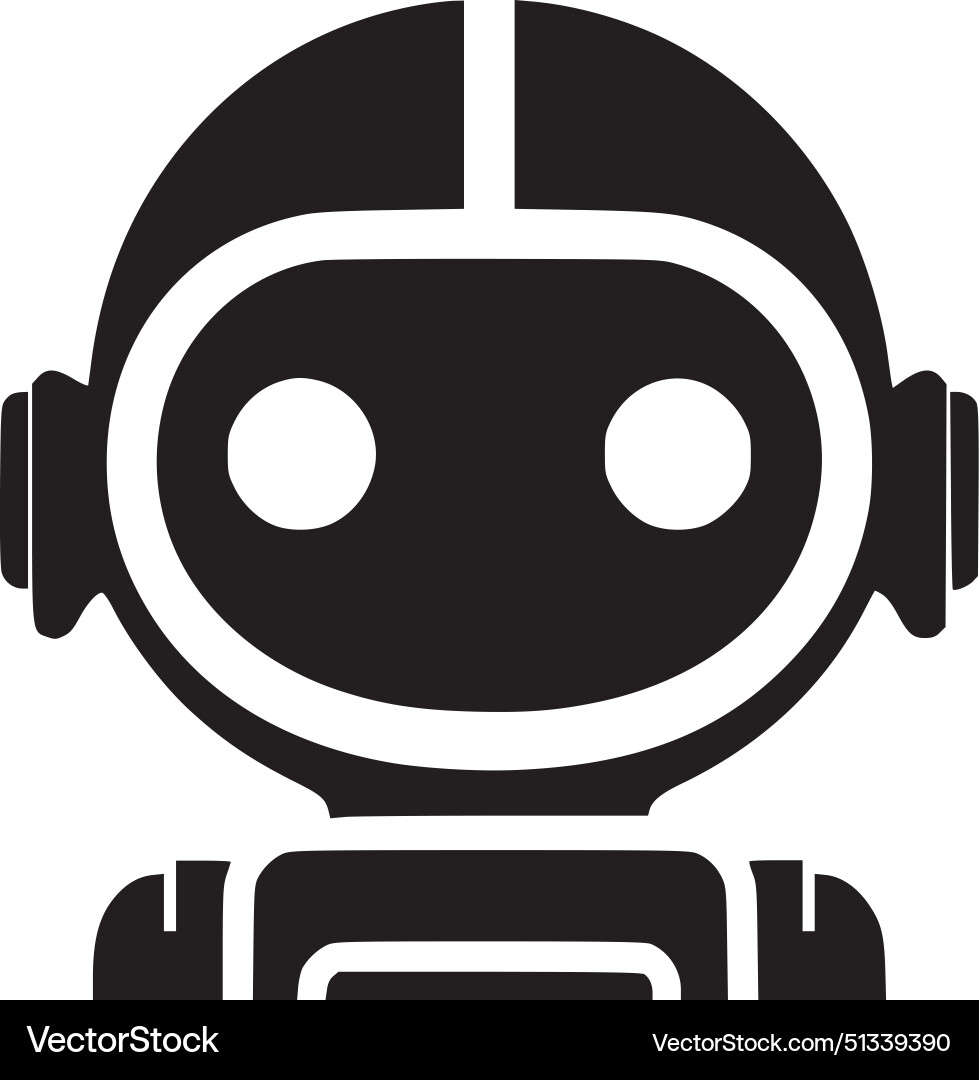 Robot - black and white isolated icon Royalty Free Vector