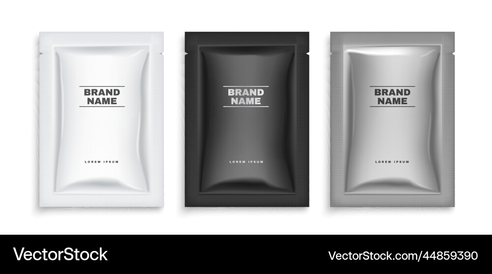 Sachet packet template set Royalty Free Vector Image