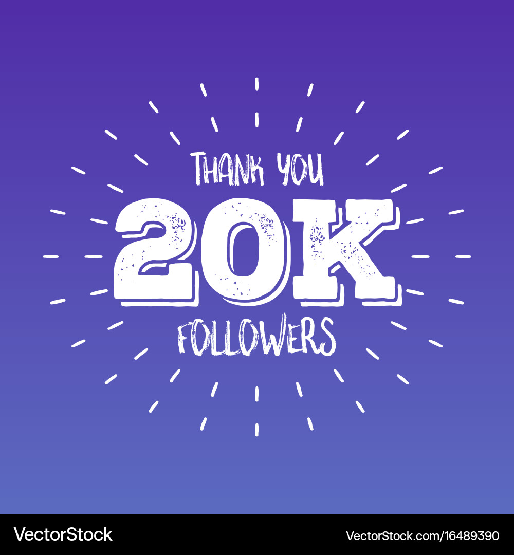 Thank you letters for follower Royalty Free Vector Image